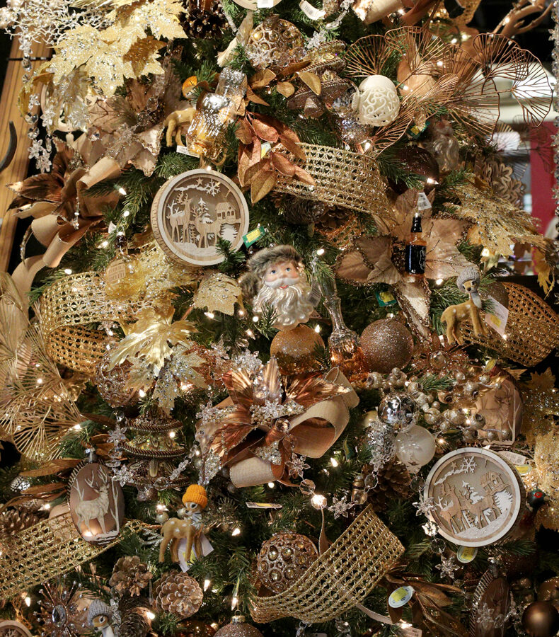 Detail of our gold decked tree – Down to Earth Living
