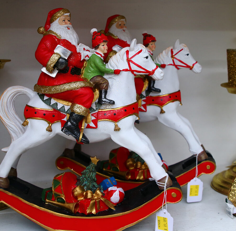Santa on a Rocking Horse decorative piece – Down to Earth Living